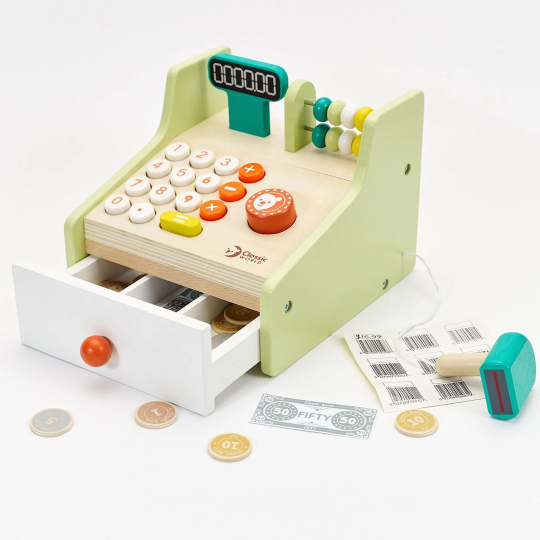 Cash Register toy wooden – Kidzstuffonline