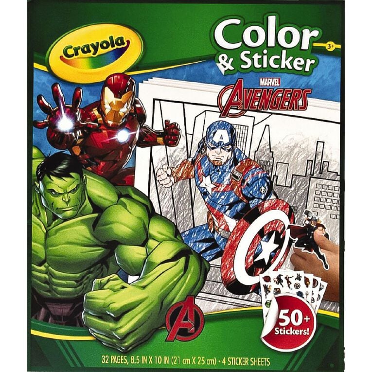 Marvel Avengers Colour & Sticker book – Kidzstuffonline