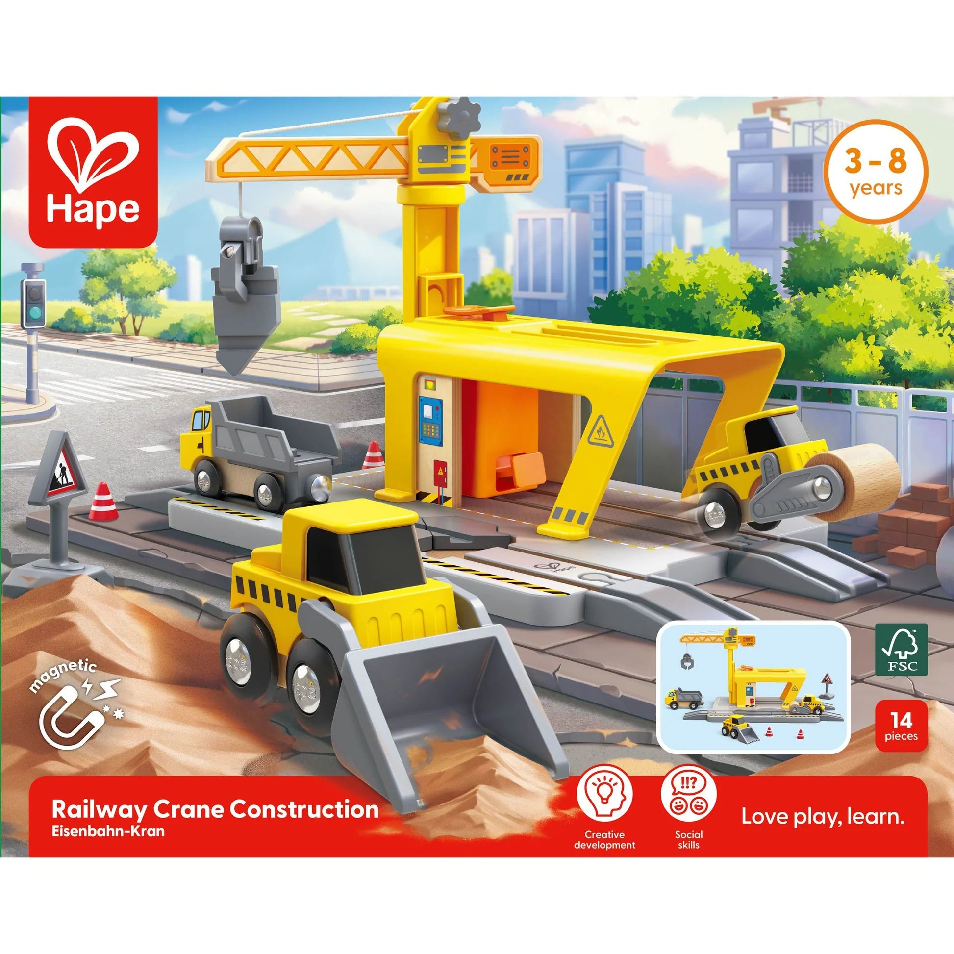 Hape Railway Crane Construction – Kidzstuffonline