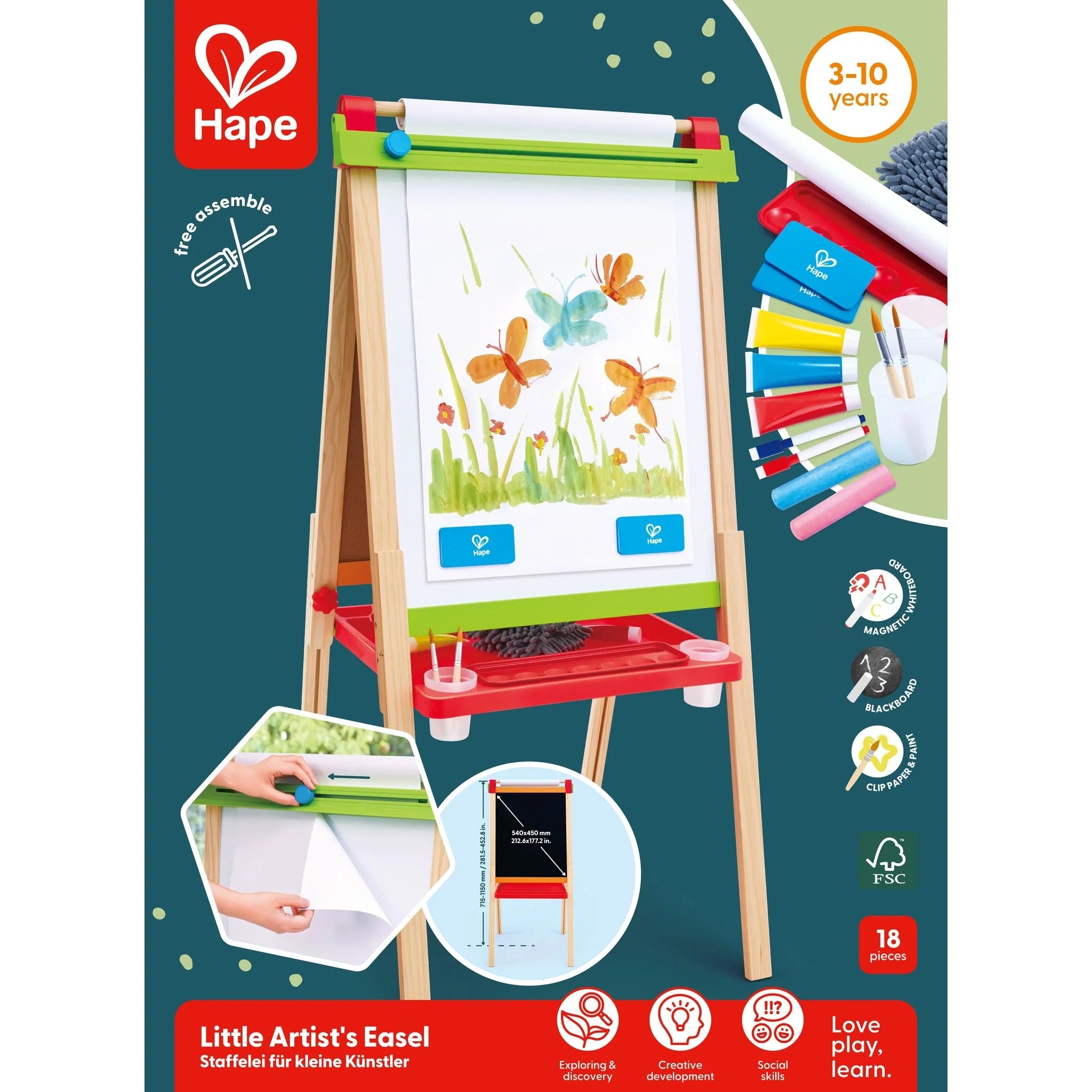 Hape Little Artists Easel – Kidzstuffonline