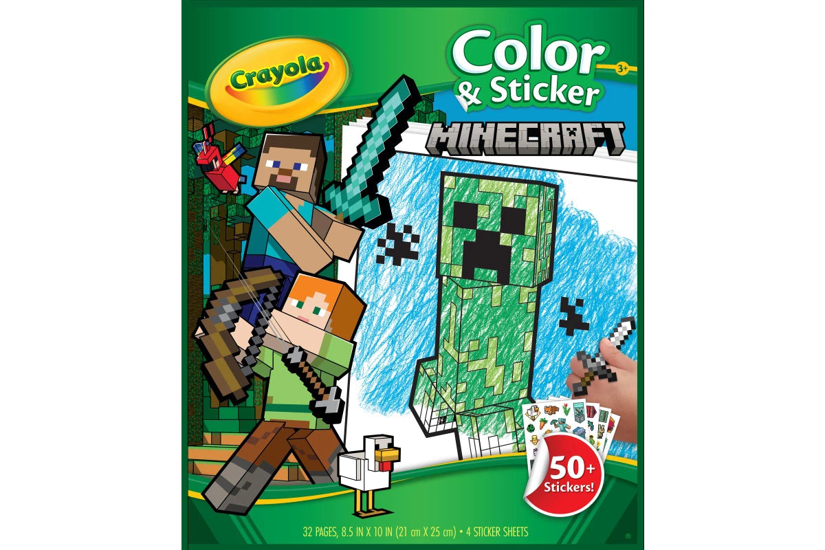Minecraft Colour and Sticker Book Crayola – Kidzstuffonline