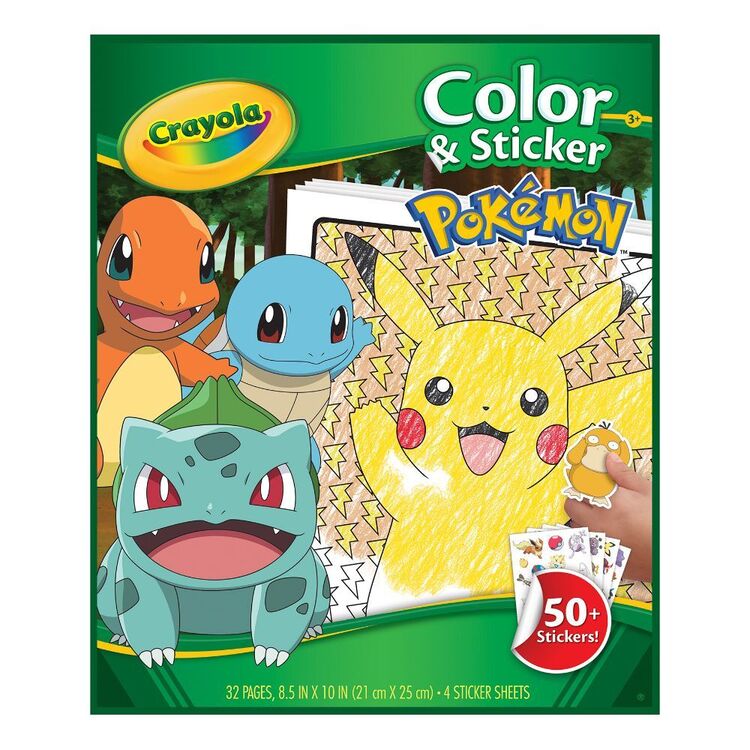 Pokemon Colour and Sticker Book Crayola – Kidzstuffonline