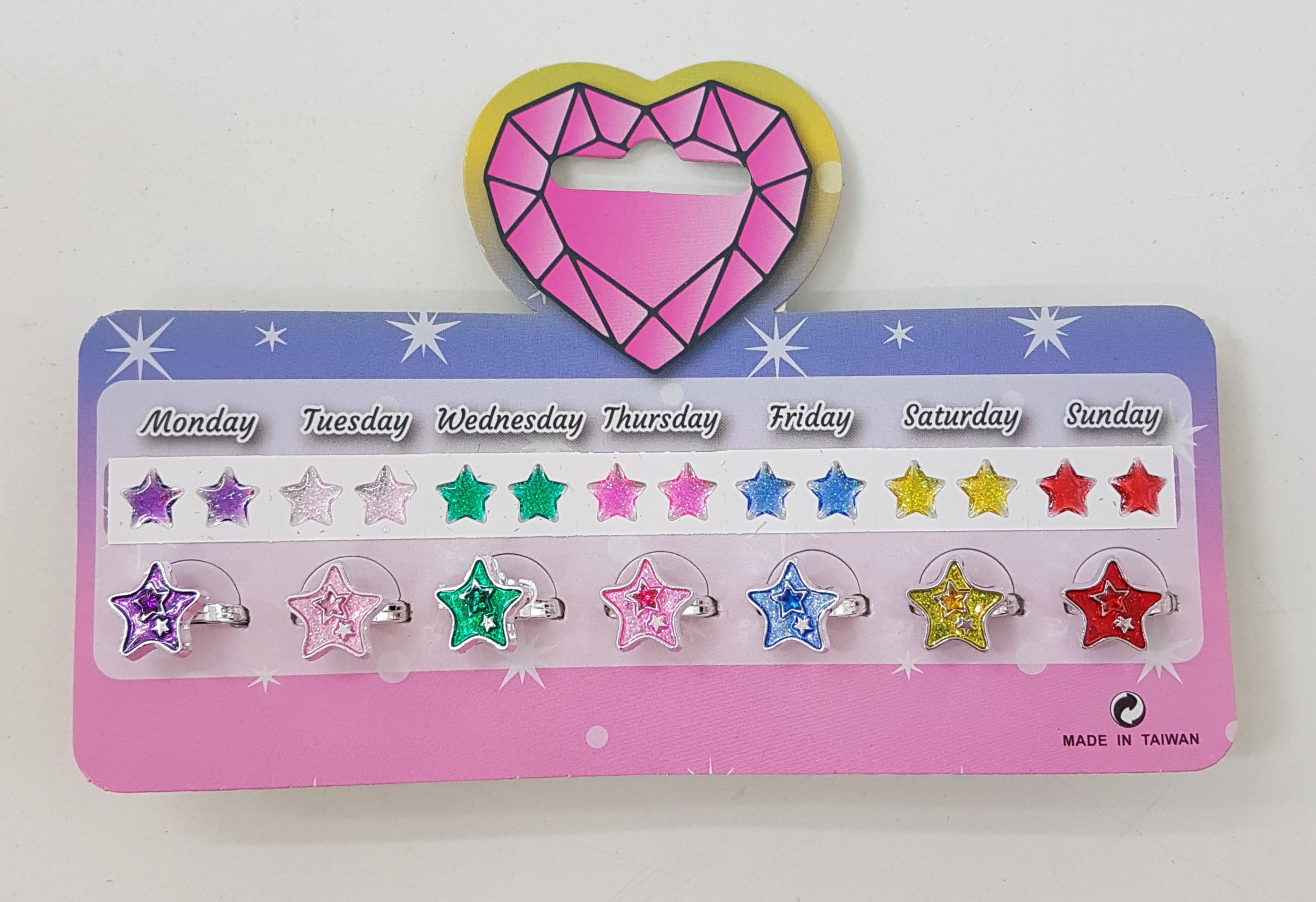 Kids Stars Ring Earrings Week Set – Kidzstuffonline